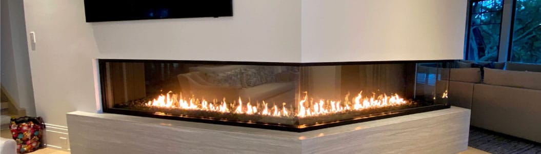 Multi View Gas Fireplaces | Modern Corner Fireplace Designs