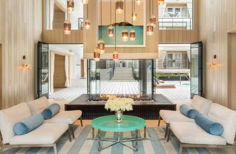 Luxury 4-Sided Glass Fireplace at Oceana Hotel - Acucraft.com